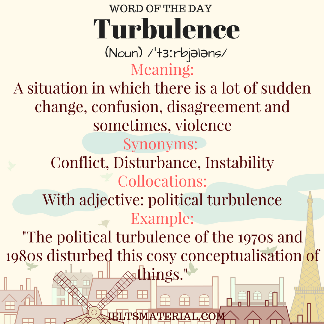 Turbulence - Word Of The Day For IELTS Speaking And Writing