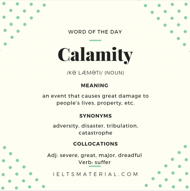 Calamity - World of The Day for IELTS