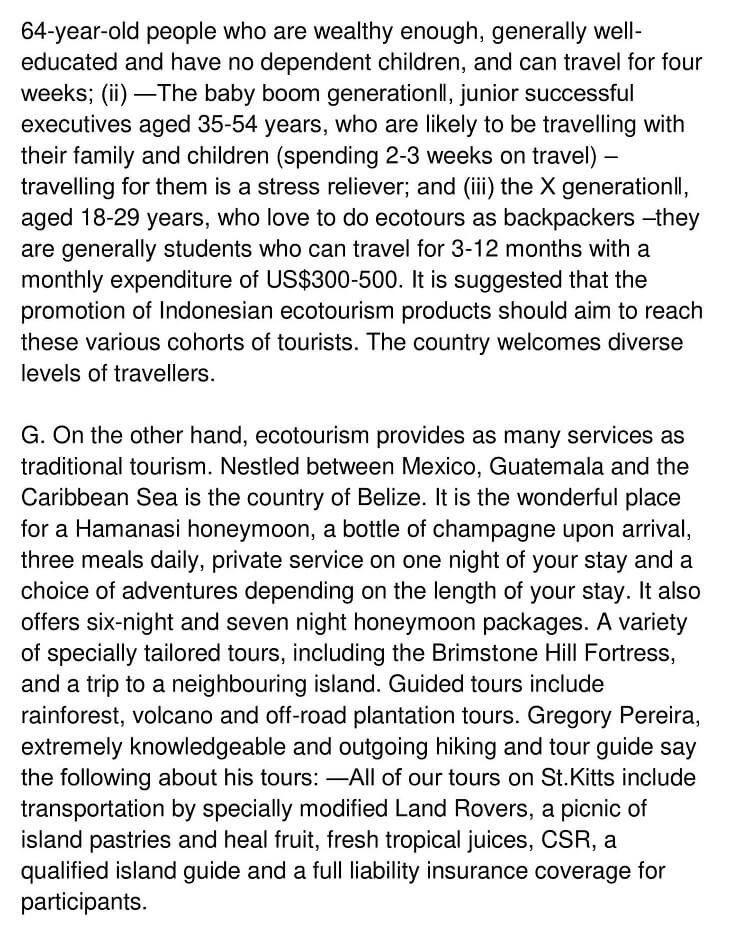 Eco Tourism Reading Questions And Answers Eco Tourism Reading Questions And Answers