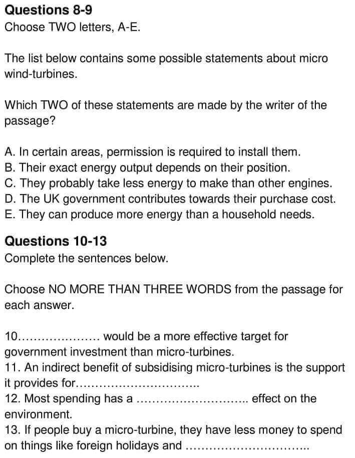 An Assessment Of Micro-wind Turbines IELTS Reading Answers ...