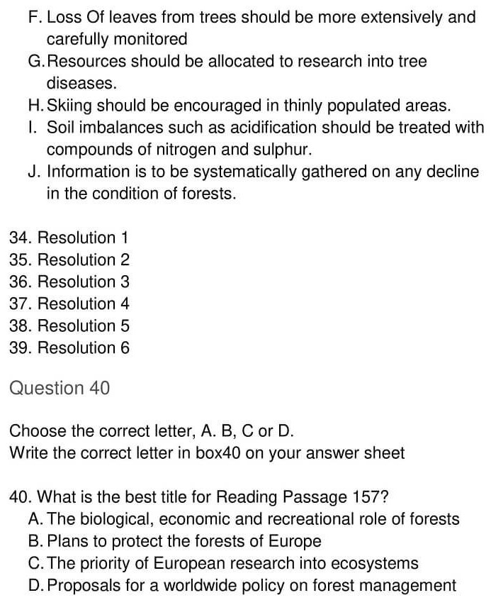 IELTS Academic Reading ‘Trees in trouble’ Answers | IELTSMaterial.com