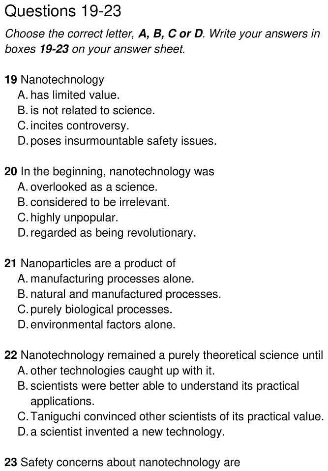 Nanotechnology: Its Development and Uses – IELTS Reading Answers ...