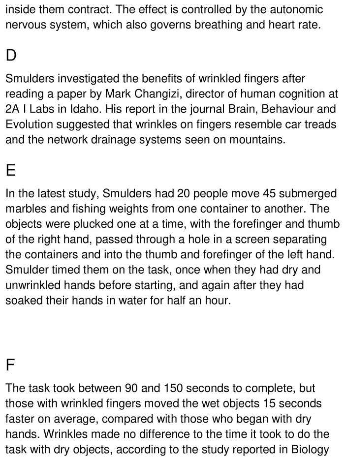 Why Does Skin Wrinkle In Water IELTS Reading Answers IELTSMaterial