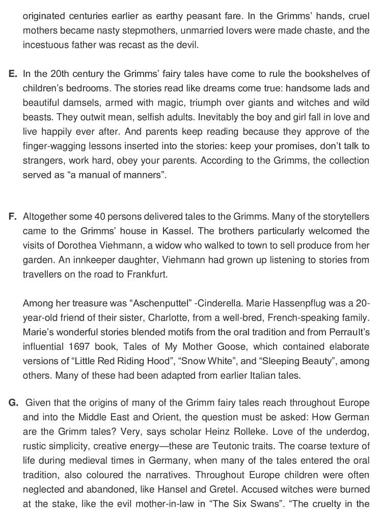 IELTS Reading Test in 2018 - Yes/No/Not Given Questions - topic : Grimm ...